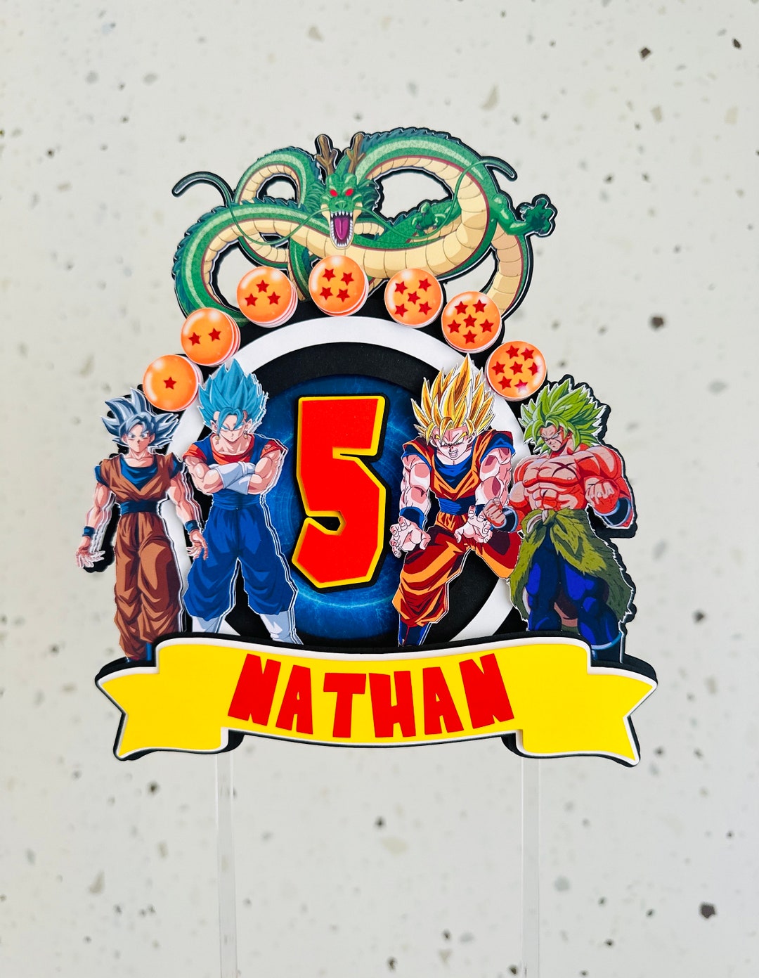 Anime Dragon Cake Topper/super Saiyan Inspired Cake Topper/dragon Party ...