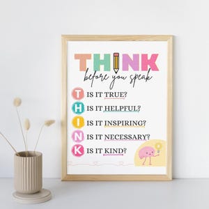 Think Before You Speak Poster Set,classroom Decor,classroom Rules ...