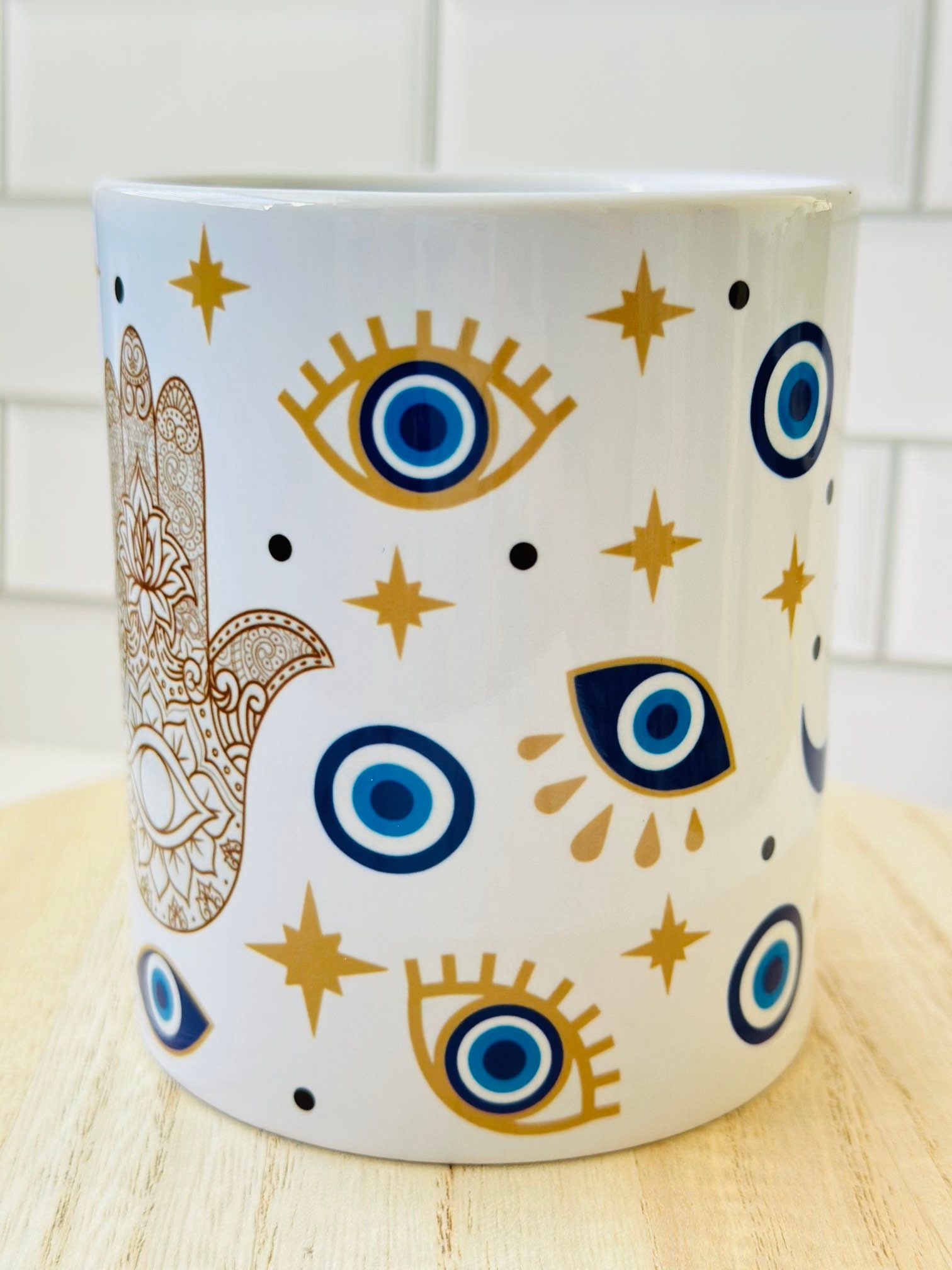 Evil Eye Mug/12oz Evil Eye Mug/hamsa Hand Mug/coffee Mug/personalized ...