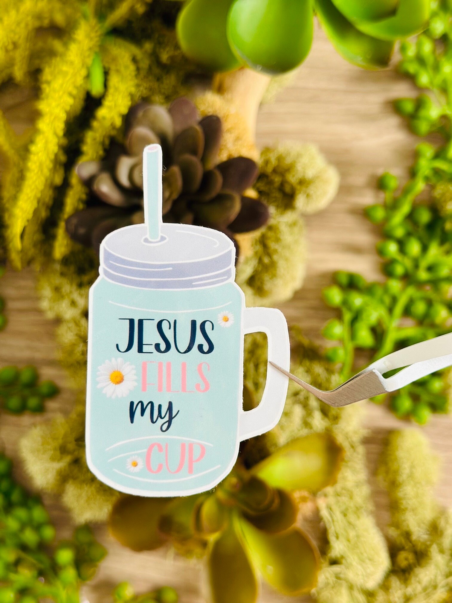 Jesus Fills My Cup Sticker/glossy Vinyl Sticker/waterproof Sticker ...