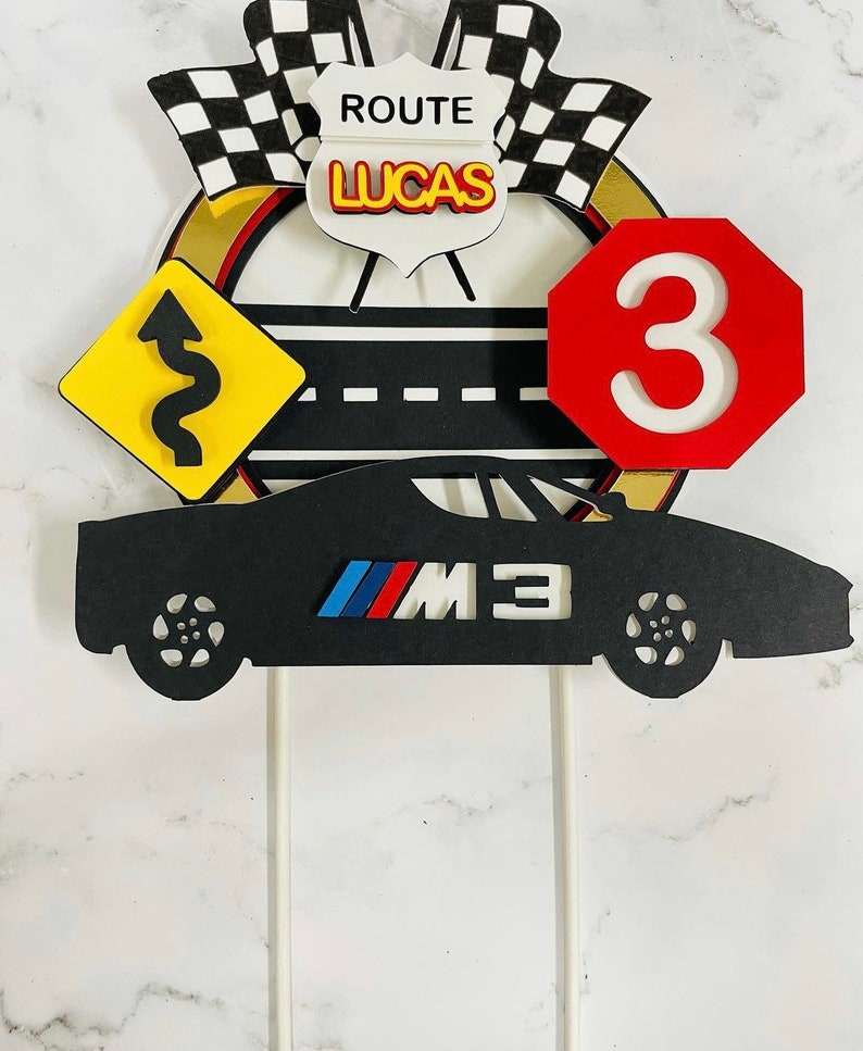 Race Car Cake Topper/cars Theme Party/3d Cake Topper/bmw Cake - Etsy