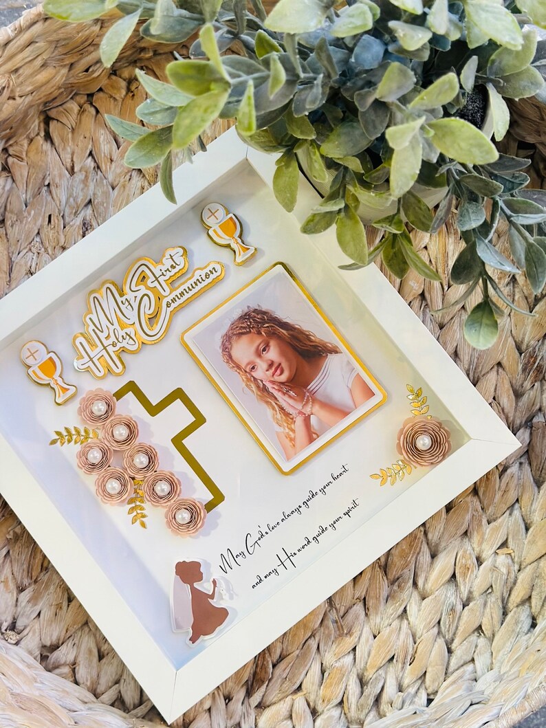 First Holy Communion Shadow Box/shadow Box/girl Gift/first Holy ...
