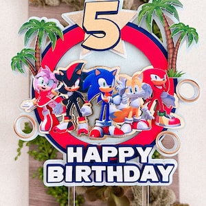 Sonic Cake Topper/sonic Theme Party/3d Cake Topper/personalized Sonic ...