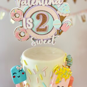 Two Sweet Cake Topper/two Sweet Theme Party/ice Cream Cake Topper/two ...