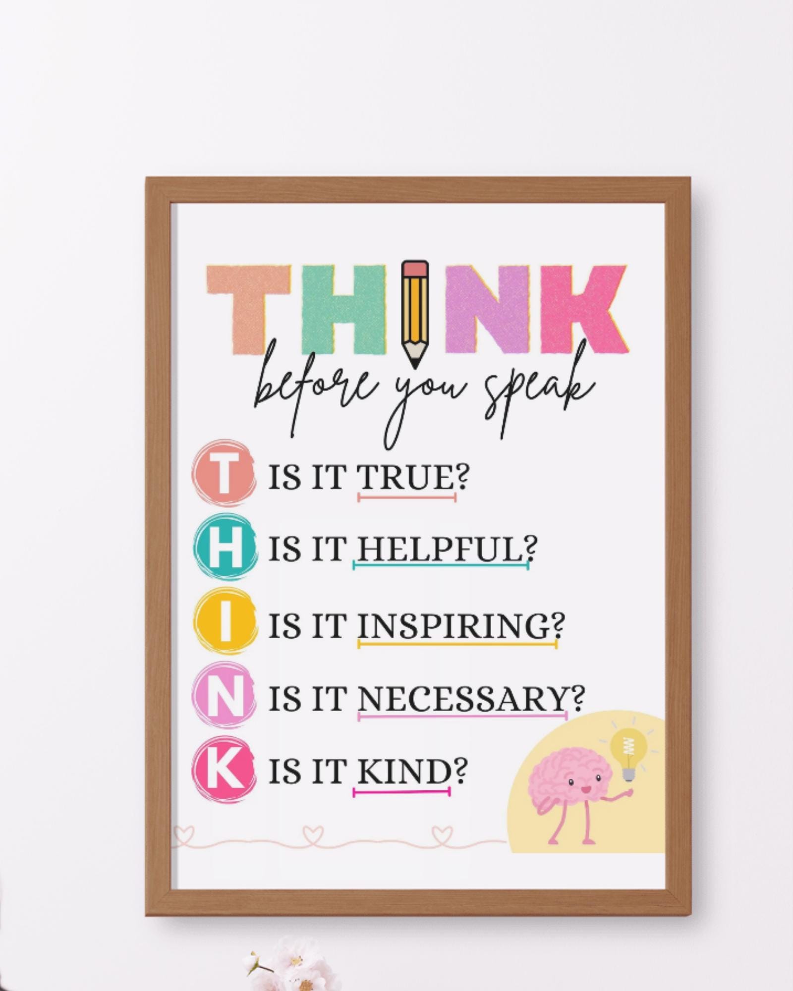 Think Before You Speak Poster Set,classroom Decor,classroom Rules ...