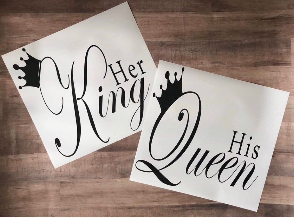 Her King and His Queen Quote Wall Decals/his and Her Decals/king and ...