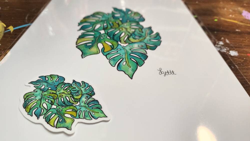 Watercolor Monstera Painting - PRINT - Etsy