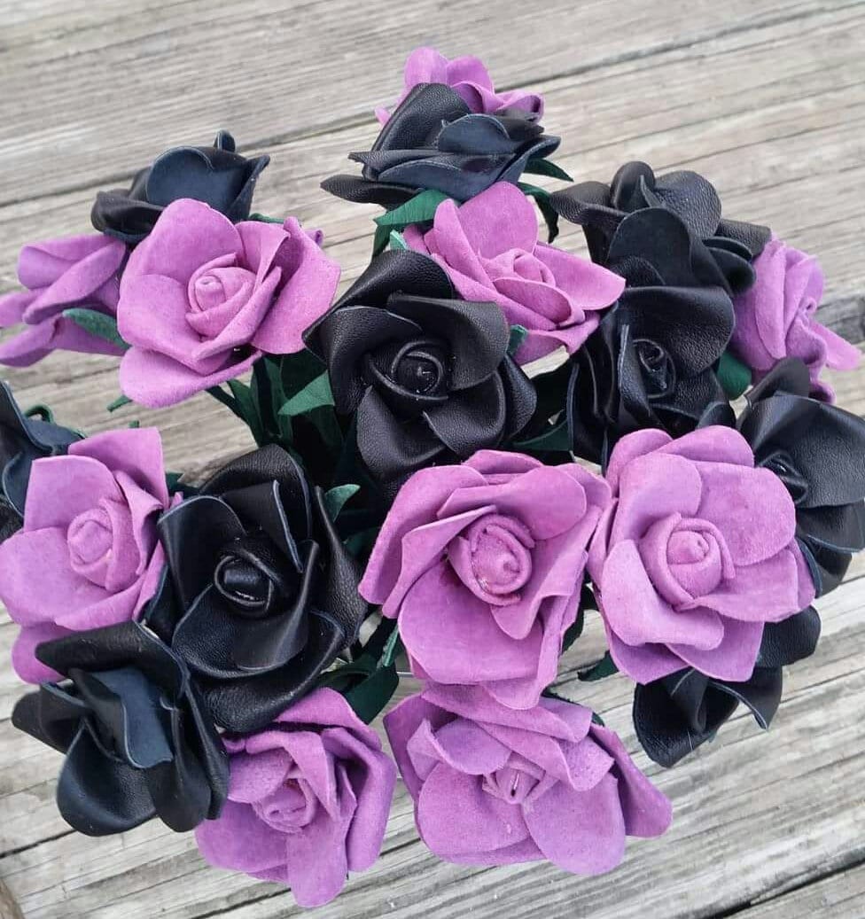 Gothic Leather Roses - Etsy