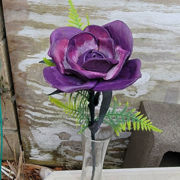 Leather Rose - Etsy