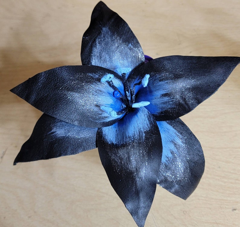 Leather Lily Leather Stargazer Lily Leather Flowers Black - Etsy
