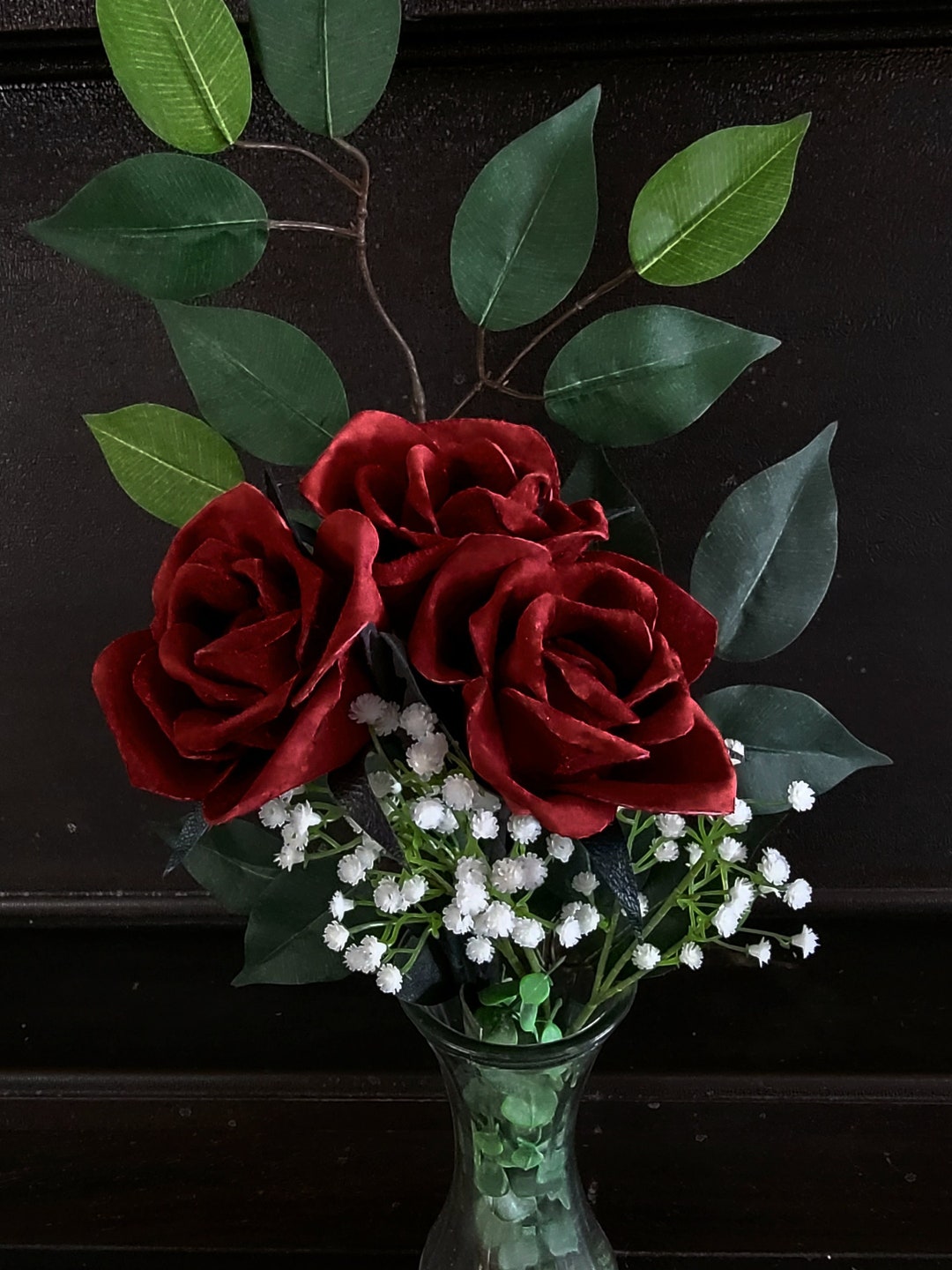 Leather Roses, 3rd Anniversary Gift, Red Roses - Etsy