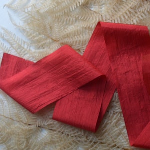 Red Crinkled 2 1/2" Wide Ribbon - Etsy
