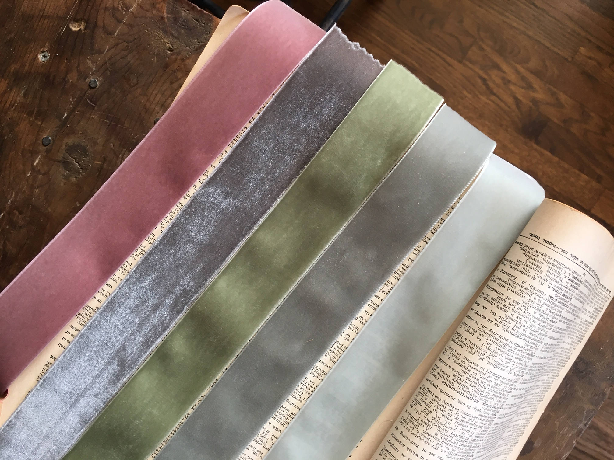 Sage greige swiss velvet 5/8 ribbon | Etsy