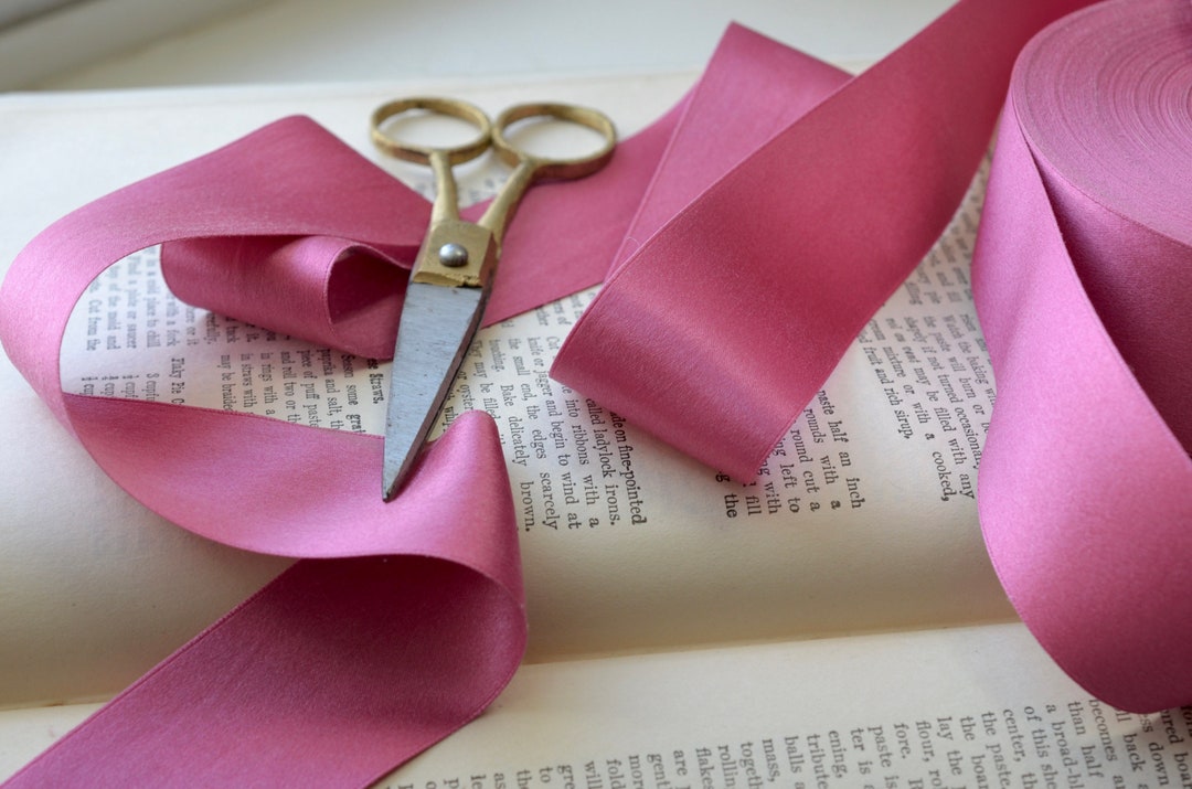 Dark Rose Pink Silk Satin 1 1/2" or 1" Wide Ribbon - Etsy