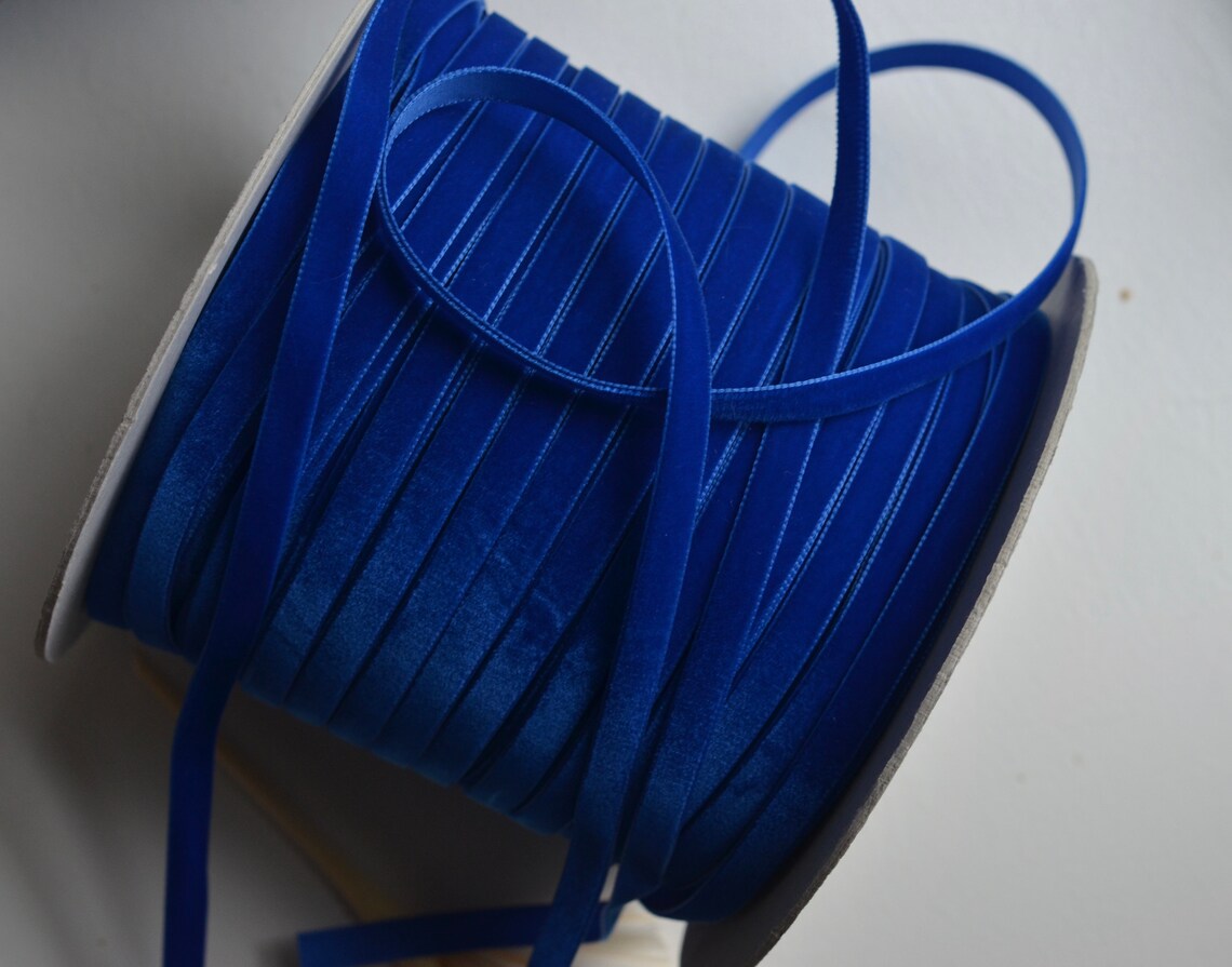 Cobalt Blue Swiss Velvet Ribbon 3/8 Wide - Etsy