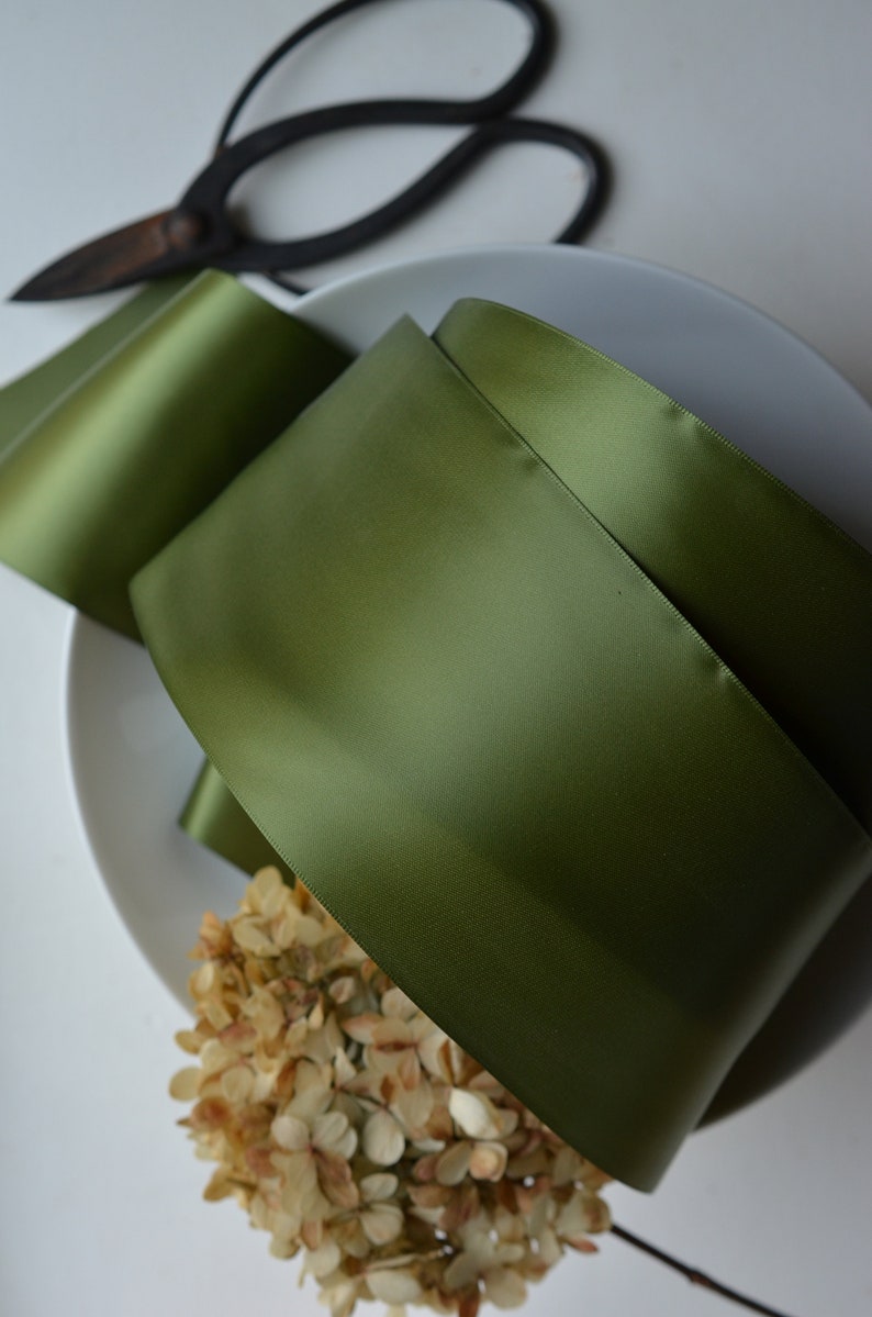 Moss Green 2 1/4" or 4" Satin - Etsy