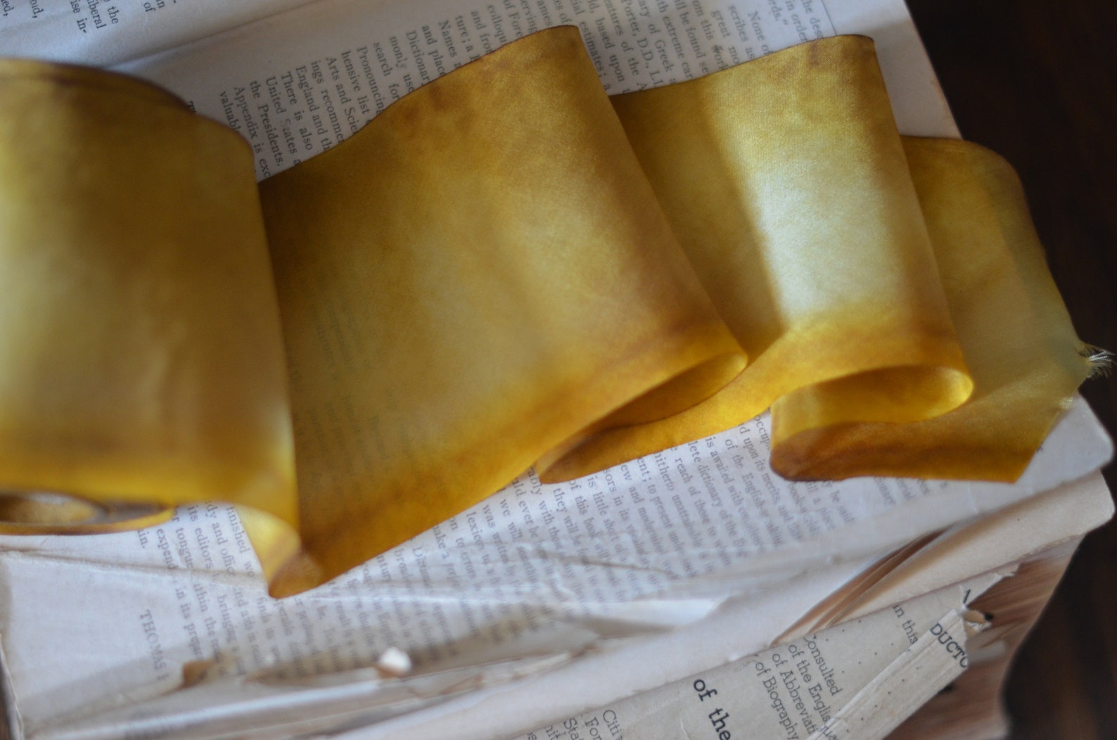 Honey Amber 4 Hand Dyed Silk Ribbon | Etsy