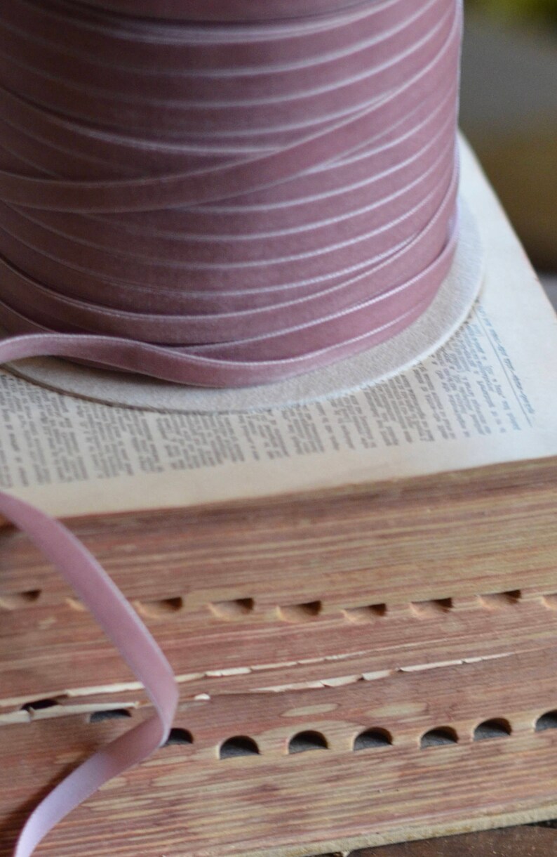 Dusty Mauve 3/8" Swiss Velvet Ribbon - Etsy