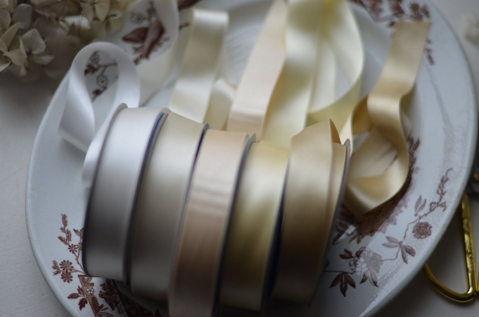 Light Neutral Shades of Silk Satin 1" Wide Ribbon - Etsy