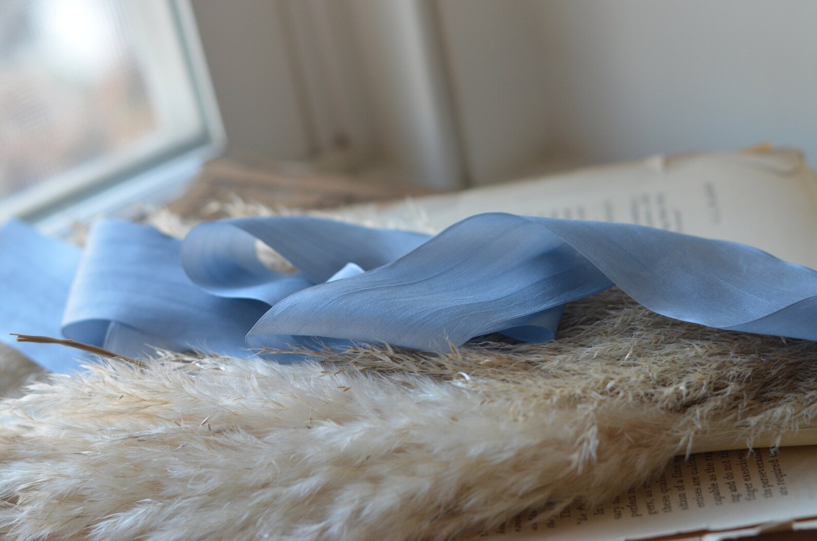 Dusty Blue 2 Wide Silk Ribbon - Etsy