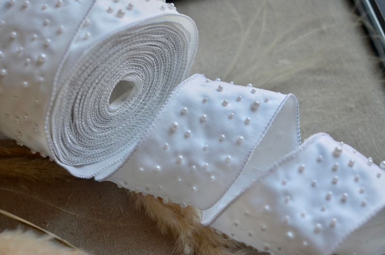 2 Yards of White Pearl 2 1/2 Ribbon - Etsy