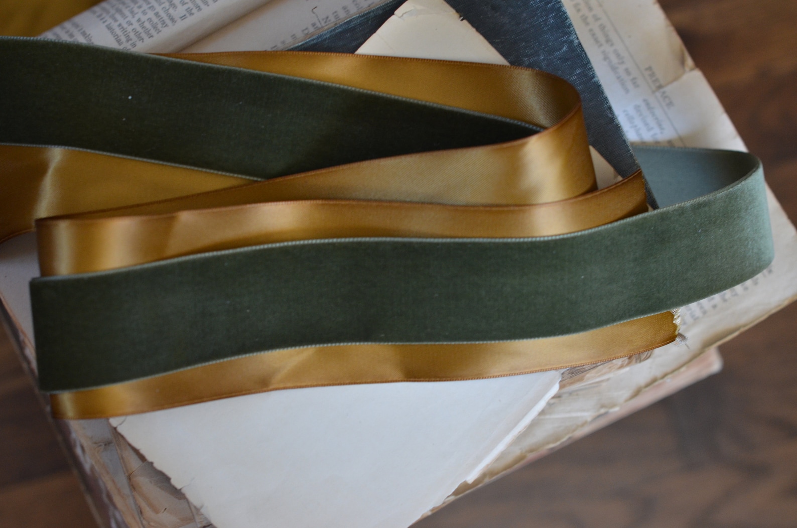 Loden Green 1 1/2" Swiss Velvet Ribbon - Etsy