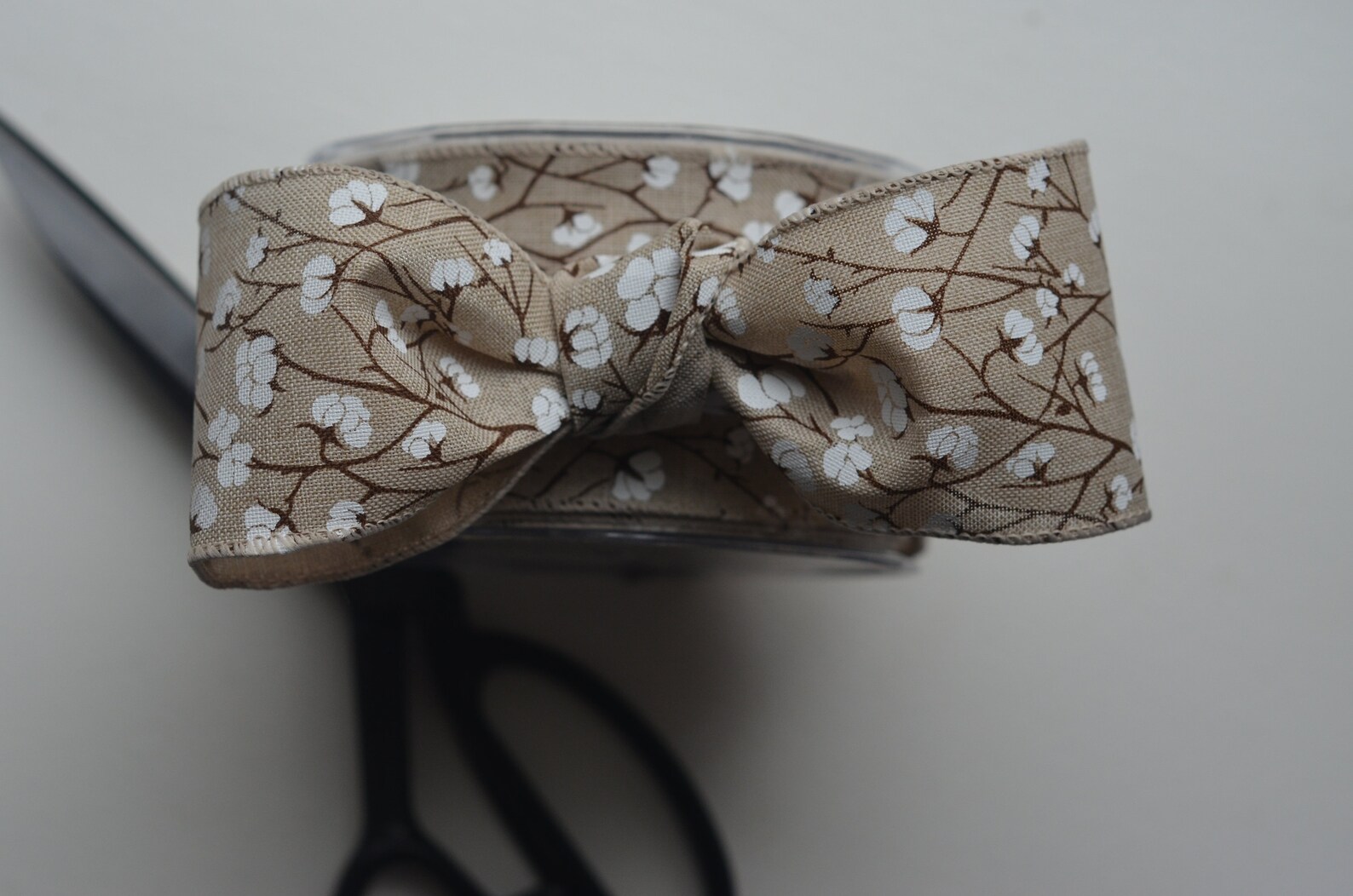 Cotton Branch and Bloom Wired Ribbon - Etsy