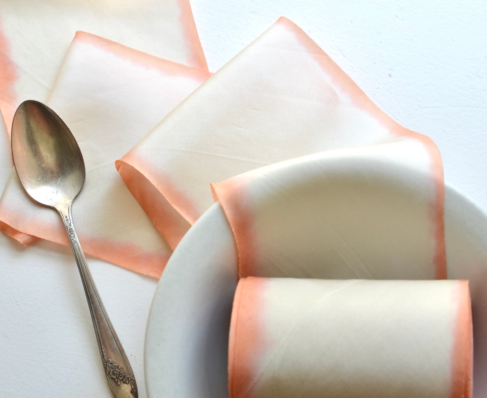 Peaches and Cream 4" Hand Dyed Silk Ribbon - Etsy