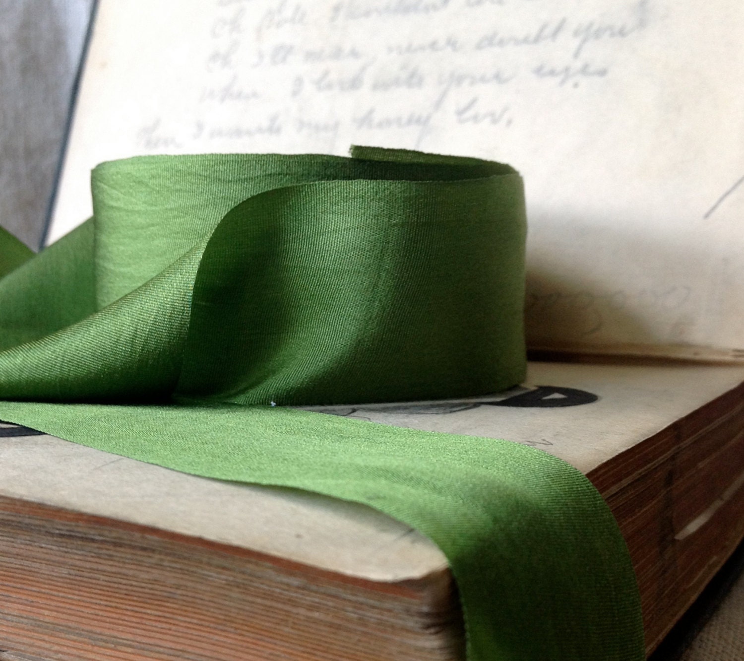 Green Silk 1.25 Ribbon - Etsy