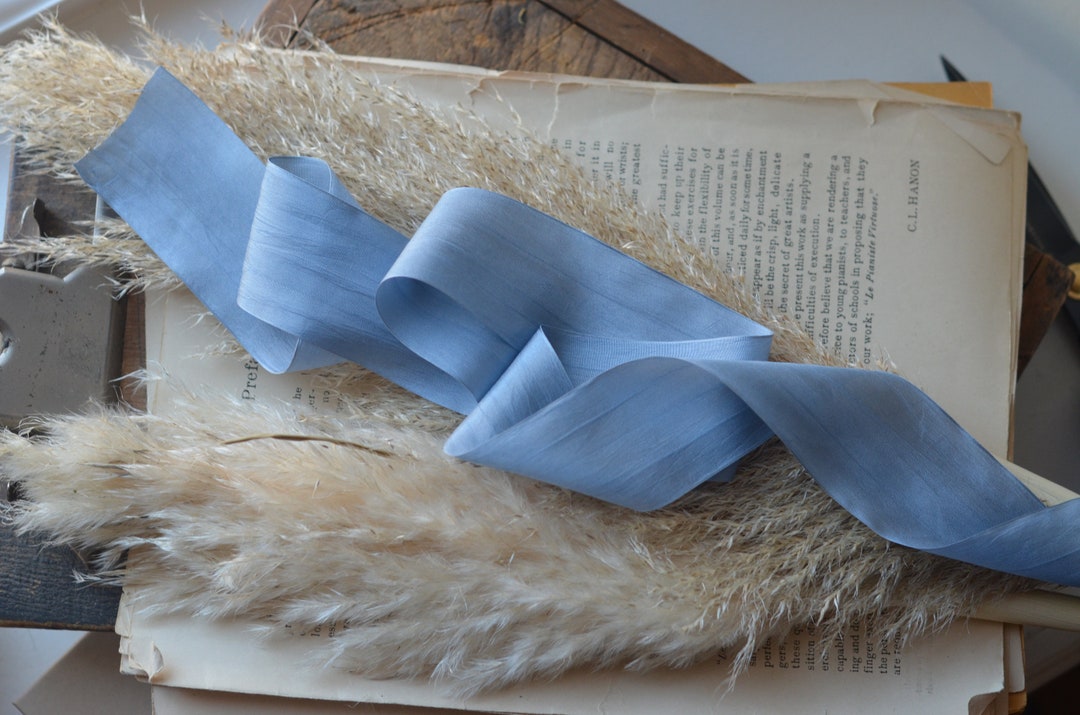 Dusty Blue 2" Wide Silk Ribbon - Etsy