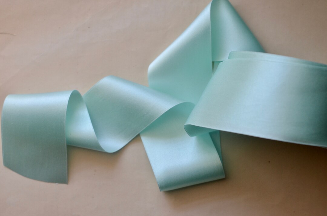 Aqua Mint Green Silk Satin 2" Wide Ribbon - Etsy