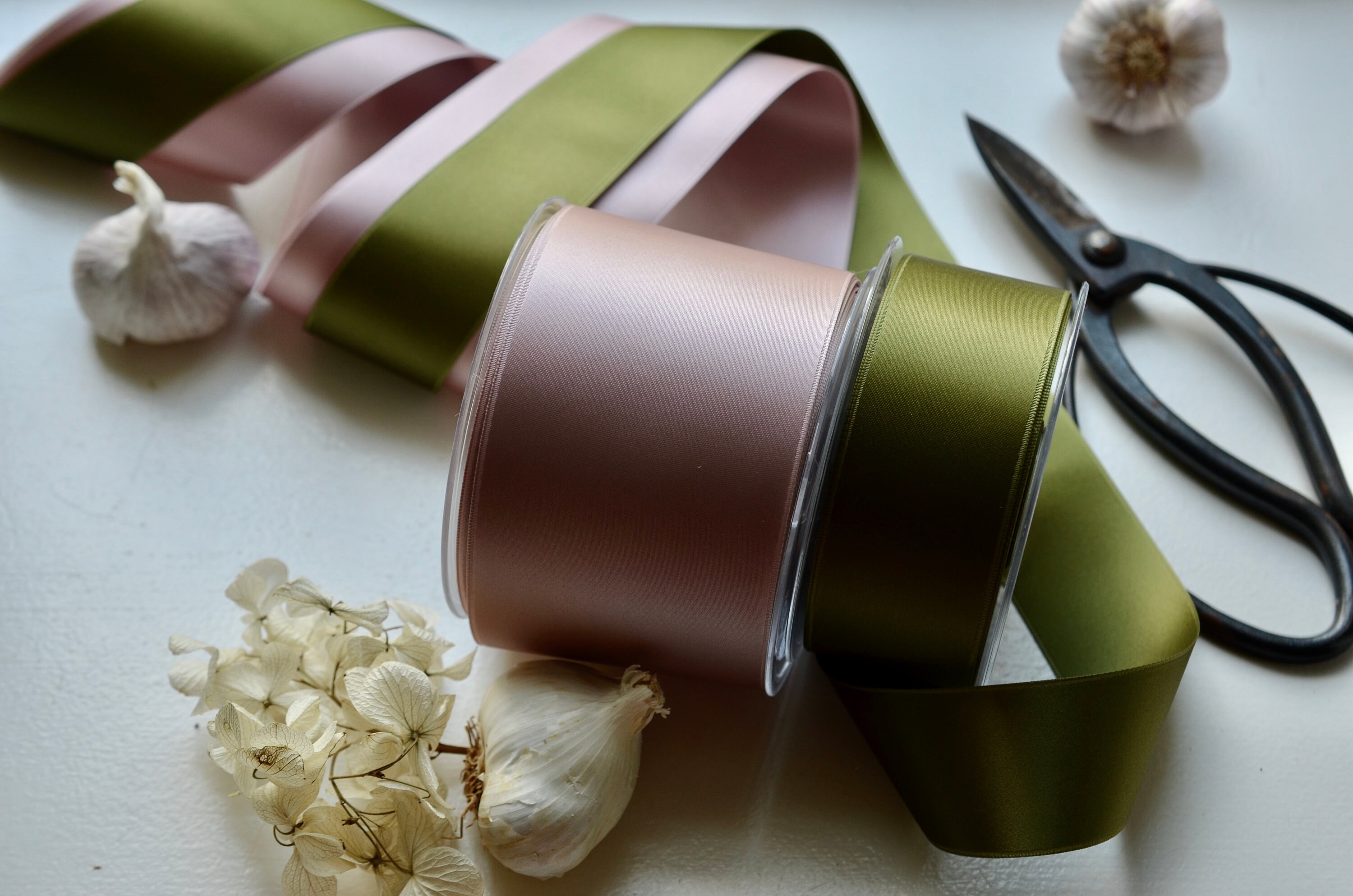 Avocado green swiss satin ribbon | Etsy