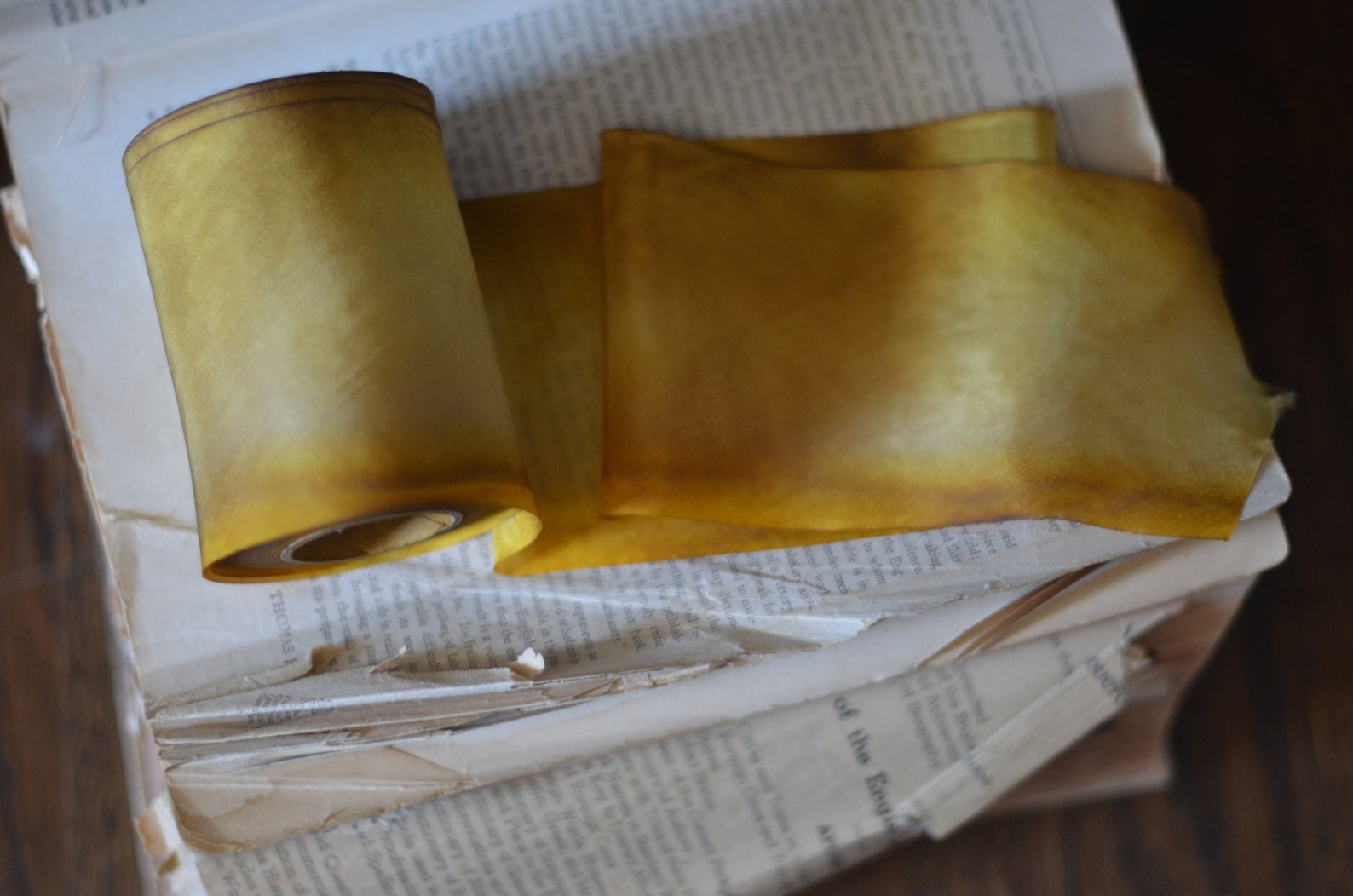 Honey Amber 4 Hand Dyed Silk Ribbon | Etsy