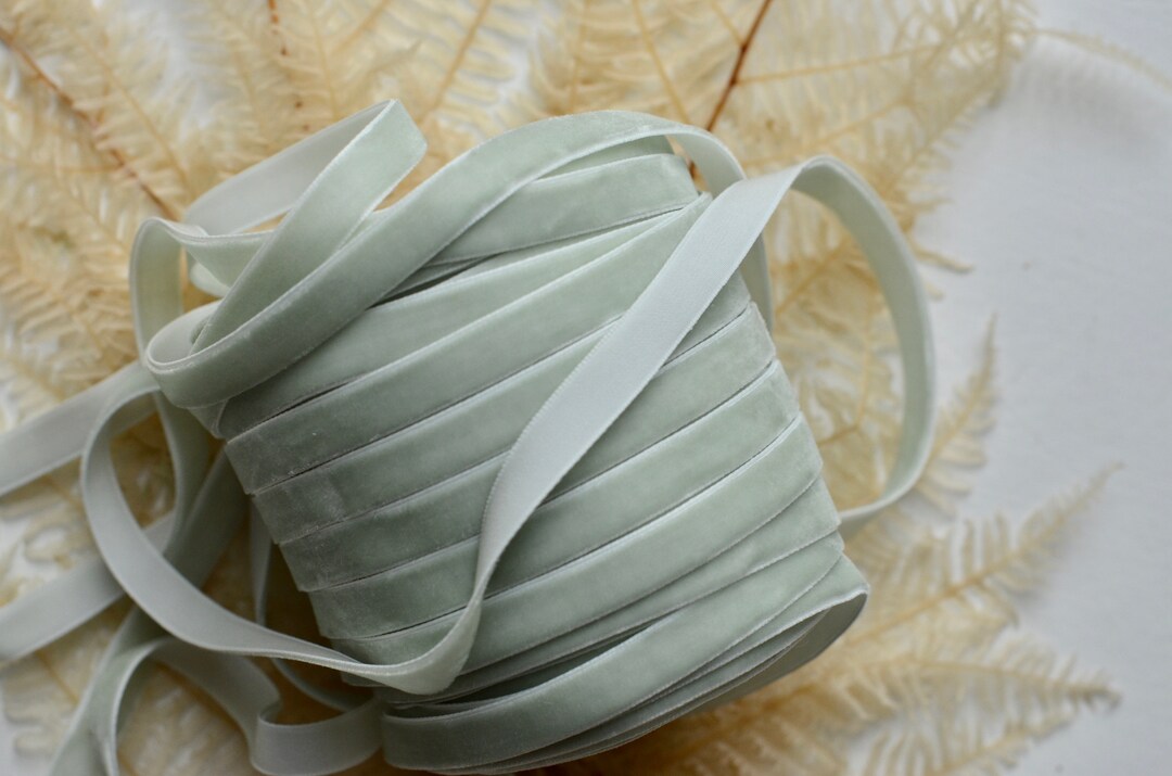 Celadon Green 3/8" Velvet - Etsy