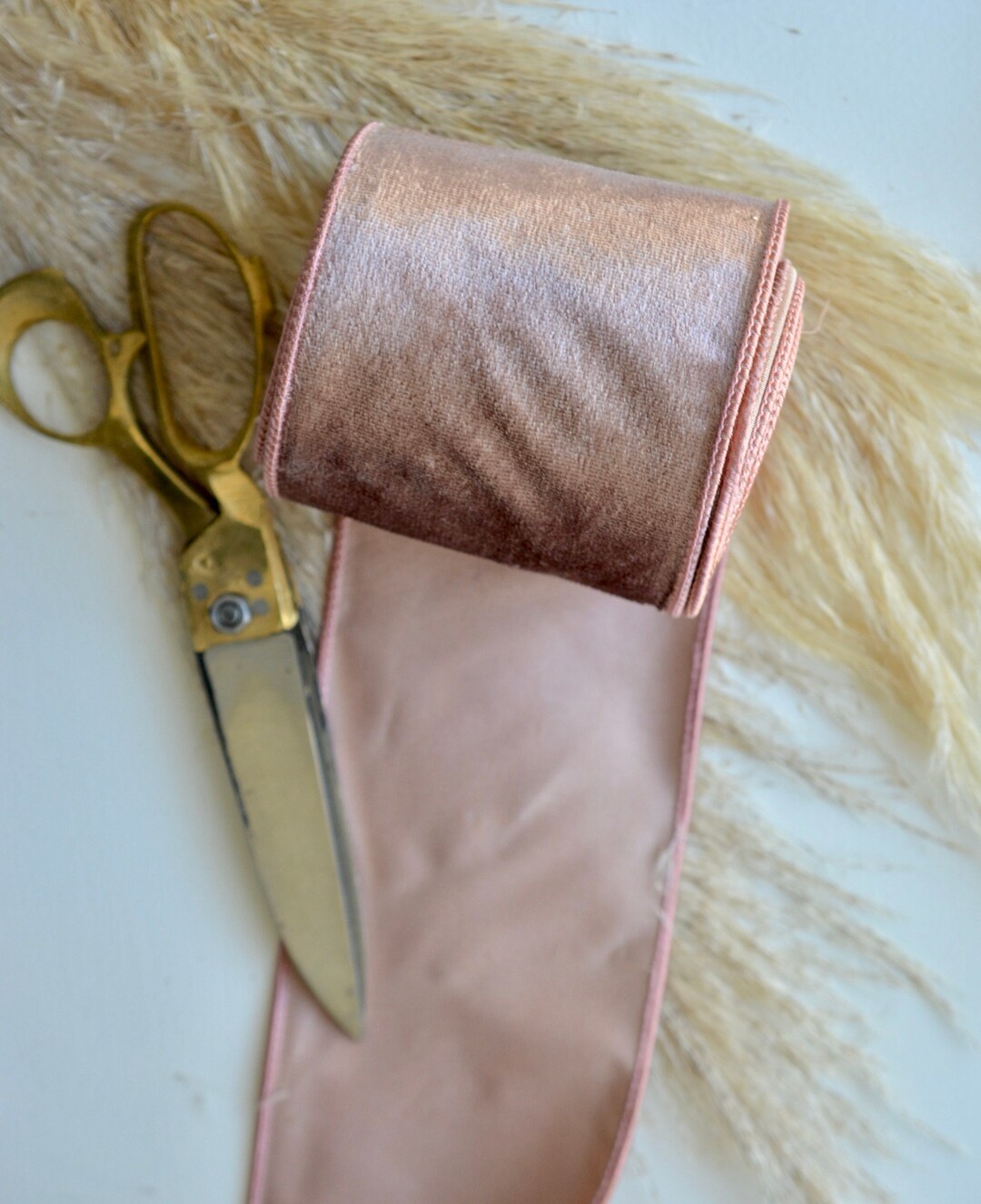 Rose Pink Plush Velvet Wired Ribbon - Etsy