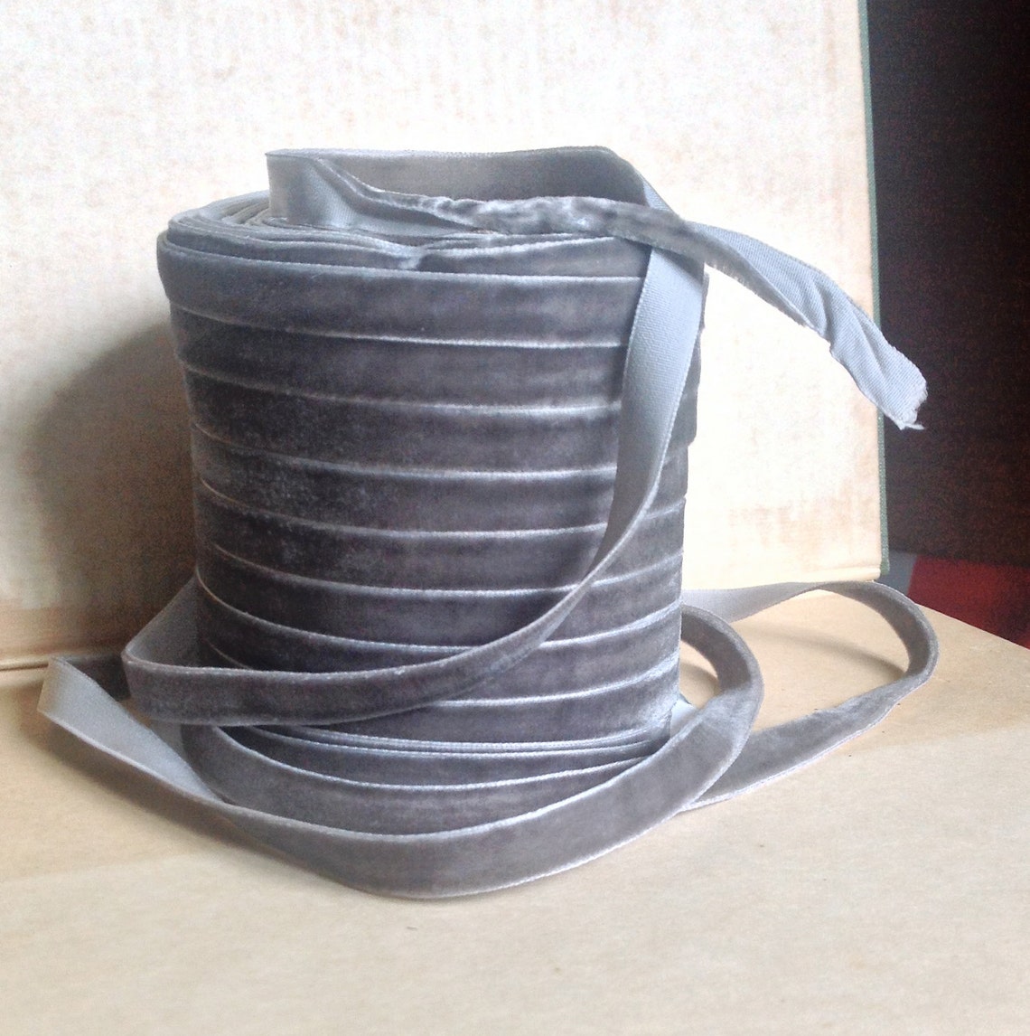 33 Yard Roll of Pewter Grey Velvet Ribbon | Etsy