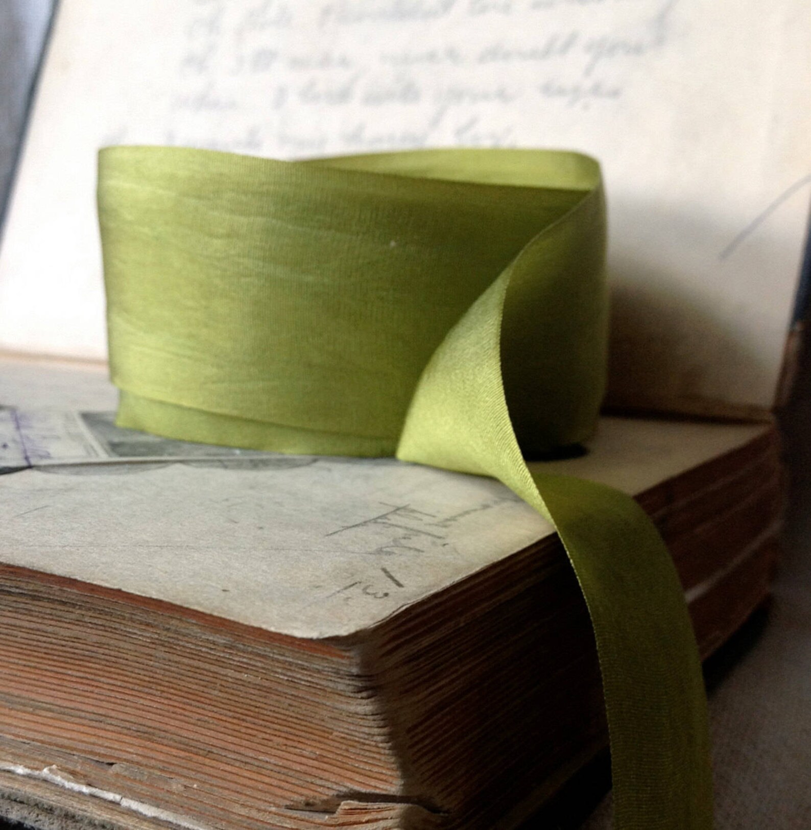 Mossy Green Chartreuse Silk Ribbon - Etsy