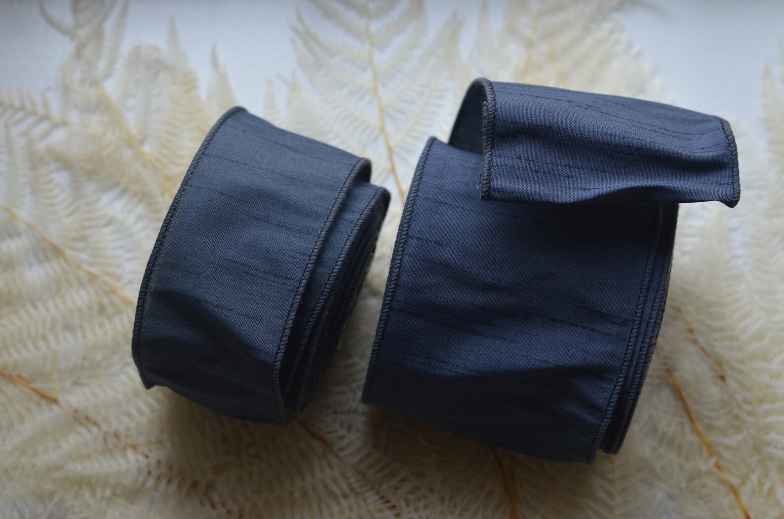 10 Yard Roll of Dark Denim Wired Ribbon | Etsy