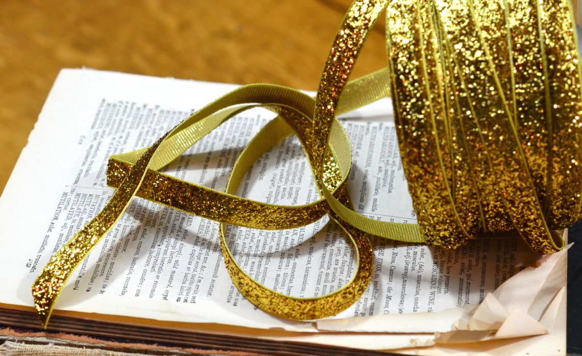 Glitter Gold Metallic Ribbon - Etsy