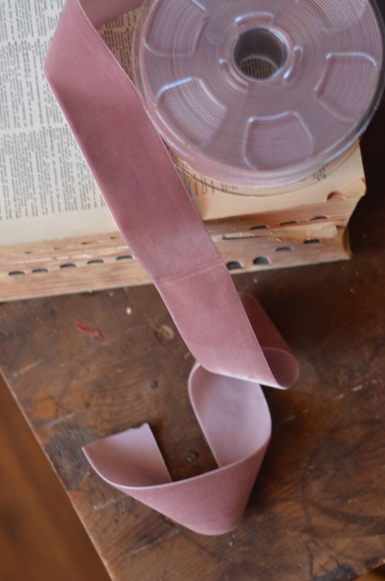 Dusty Rose Mauve 2 Wide Swiss Velvet Ribbon - Etsy