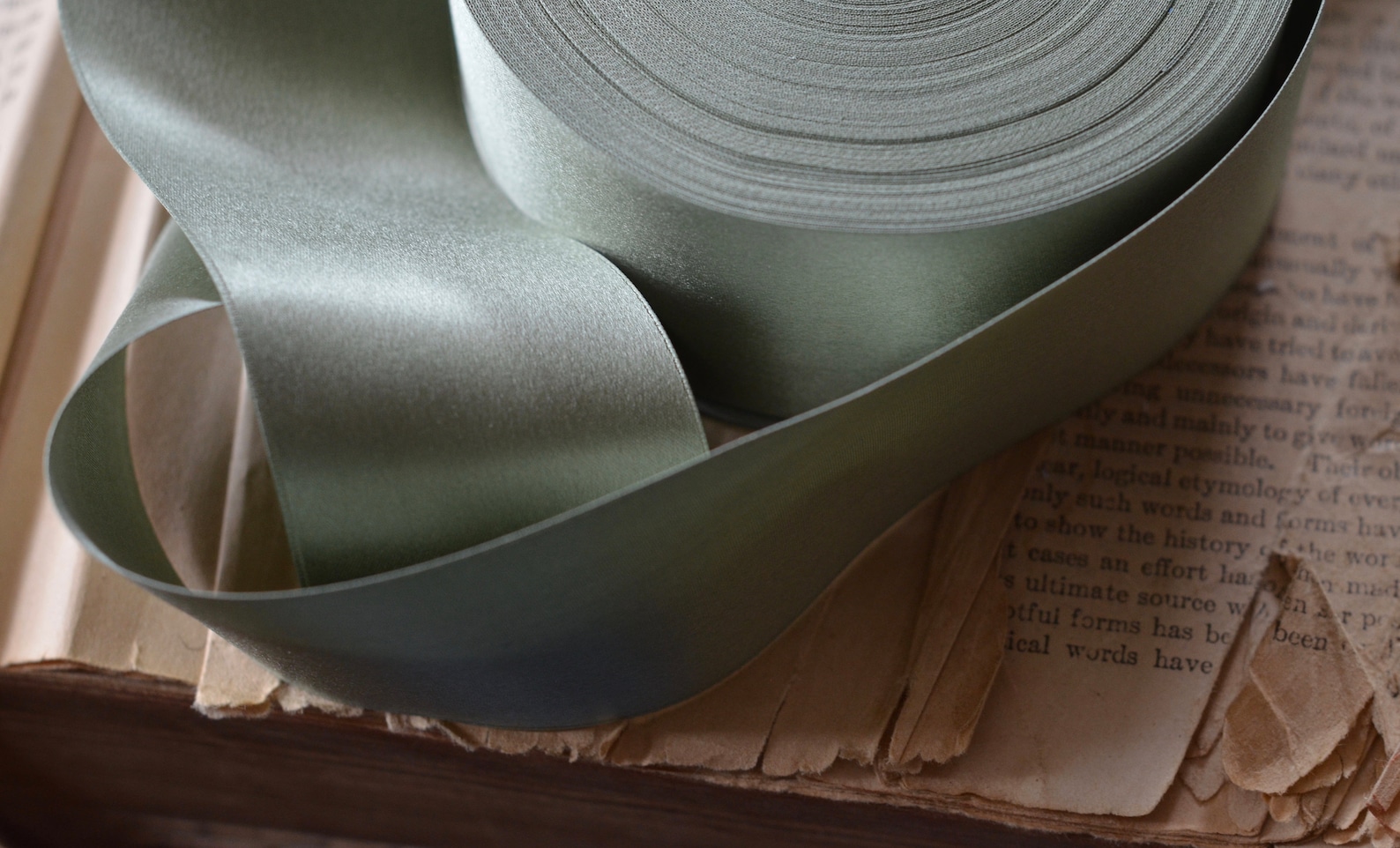 Dusty Sage Green Silk Satin Ribbon - Etsy