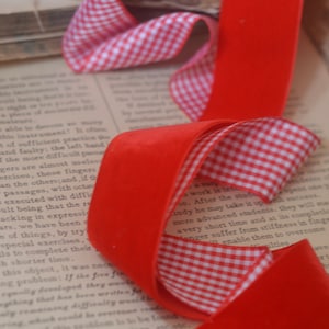 Red and White English Check Ribbon - Etsy
