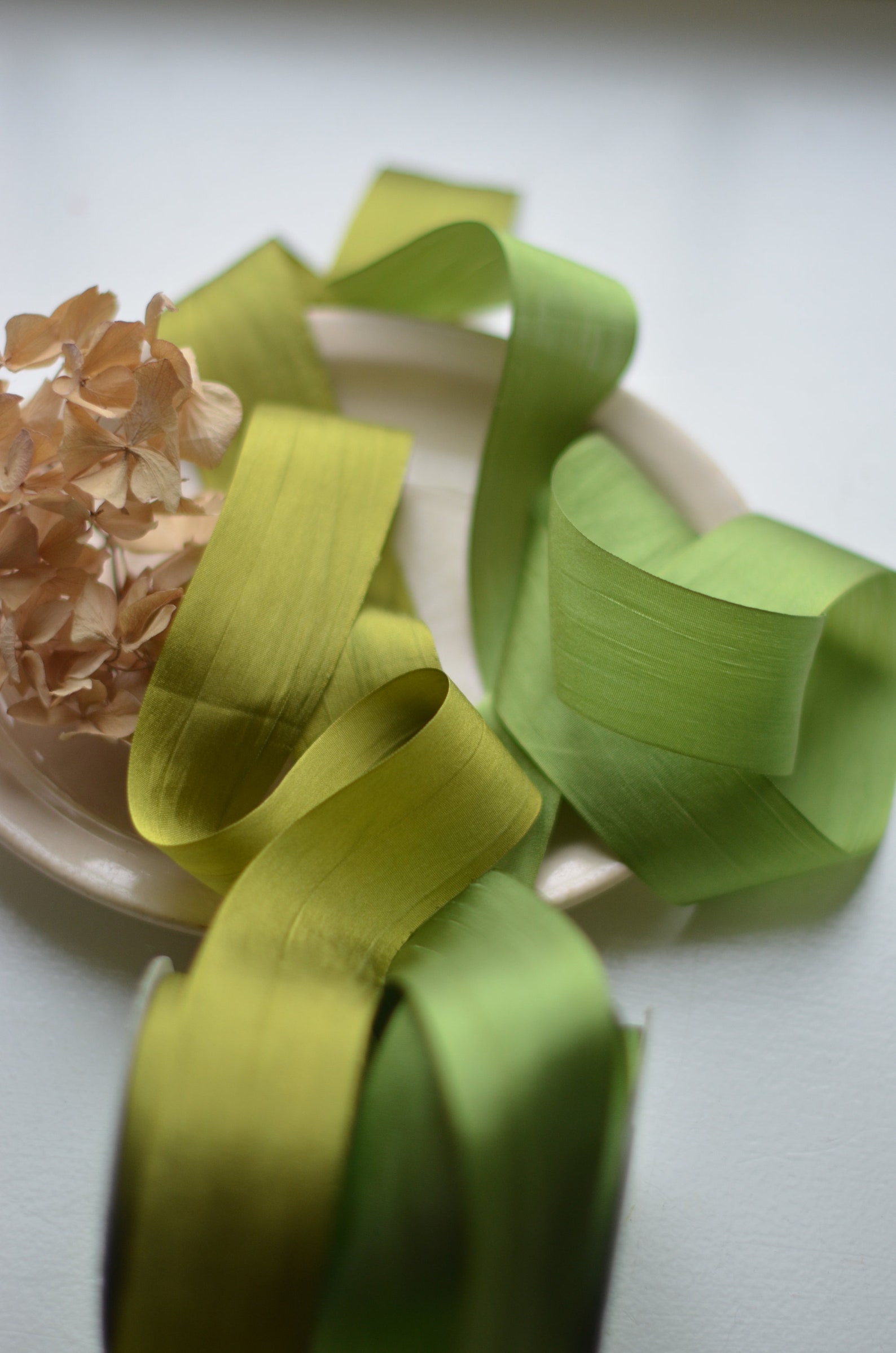 Mossy Green Chartreuse Silk Ribbon - Etsy
