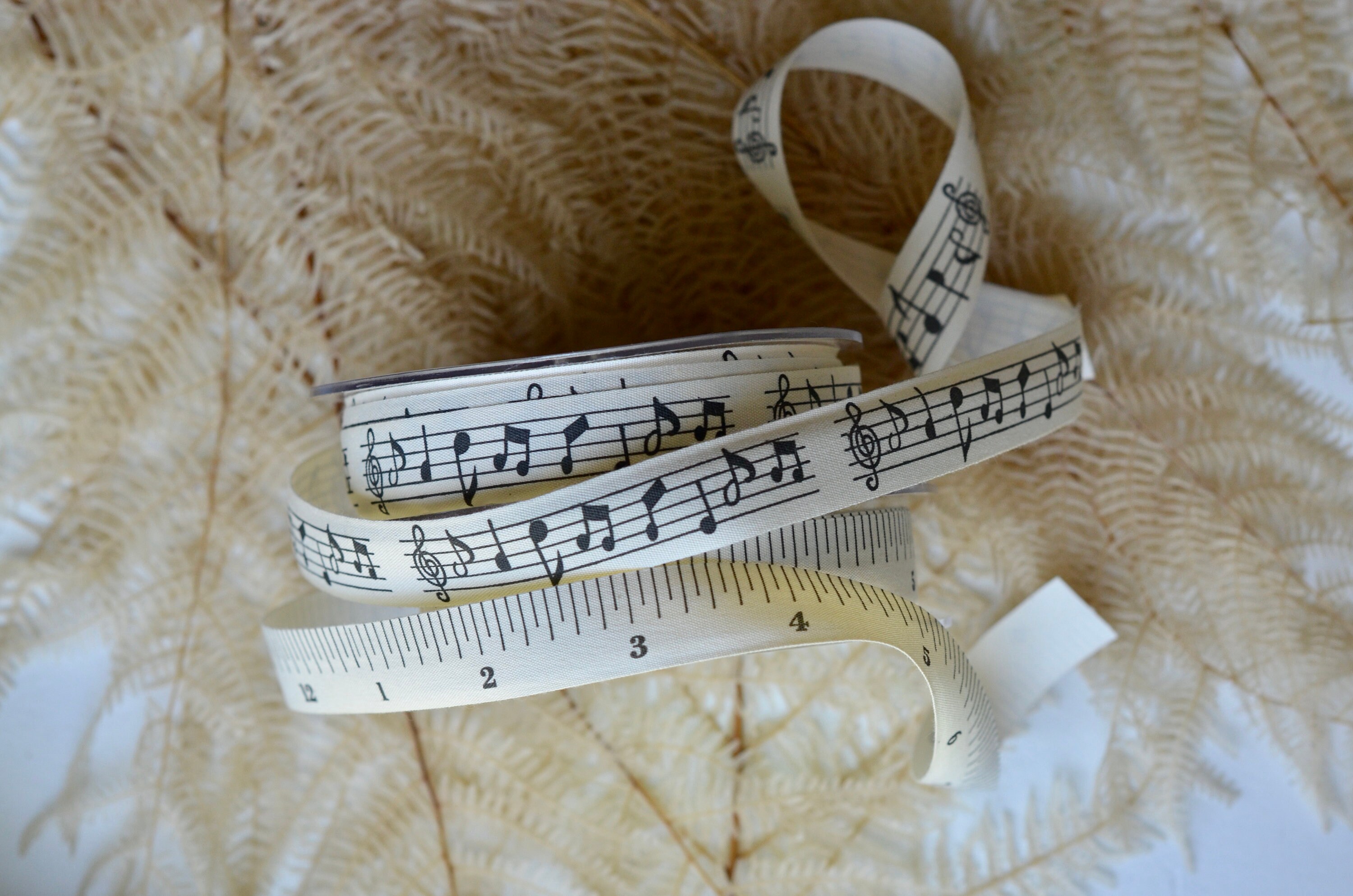 Music Notes Printed Cotton Ribbon - Etsy