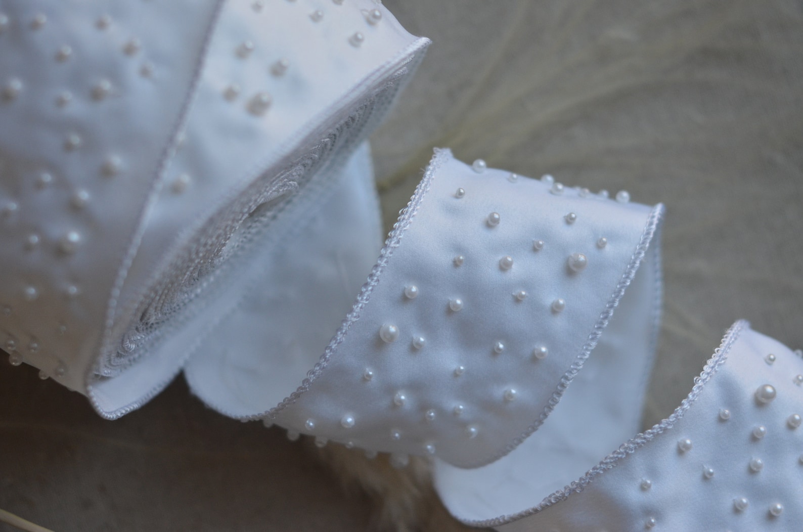 2 Yards of White Pearl 2 1/2 Ribbon - Etsy