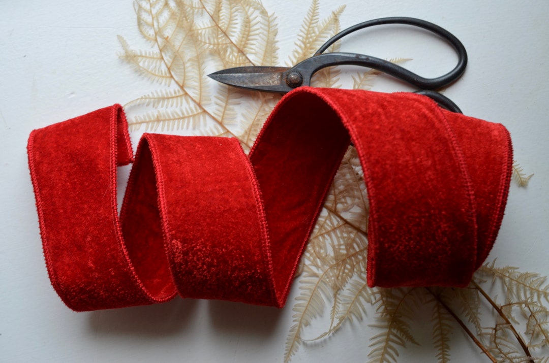 5 Yard Roll of Red Double Sided Wired Velvet - Etsy