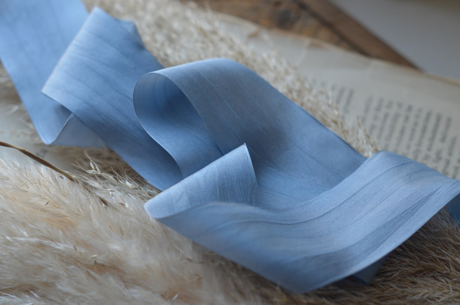 Dusty Blue 2 Wide Silk Ribbon - Etsy