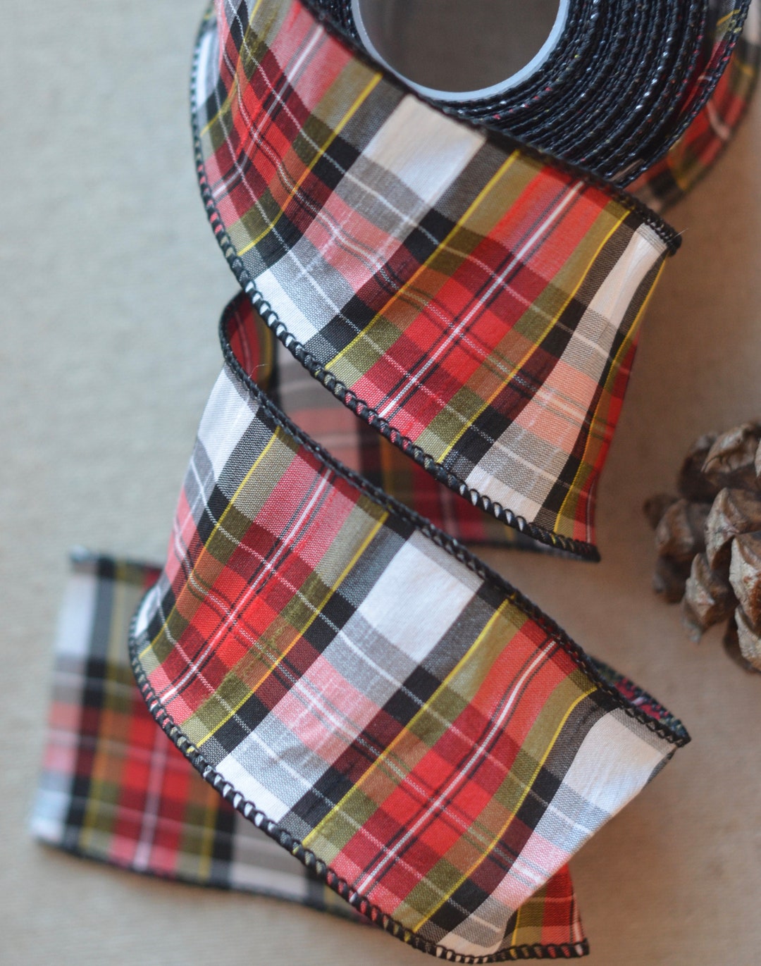 Tartan Plaid Wired Ribbon - Etsy
