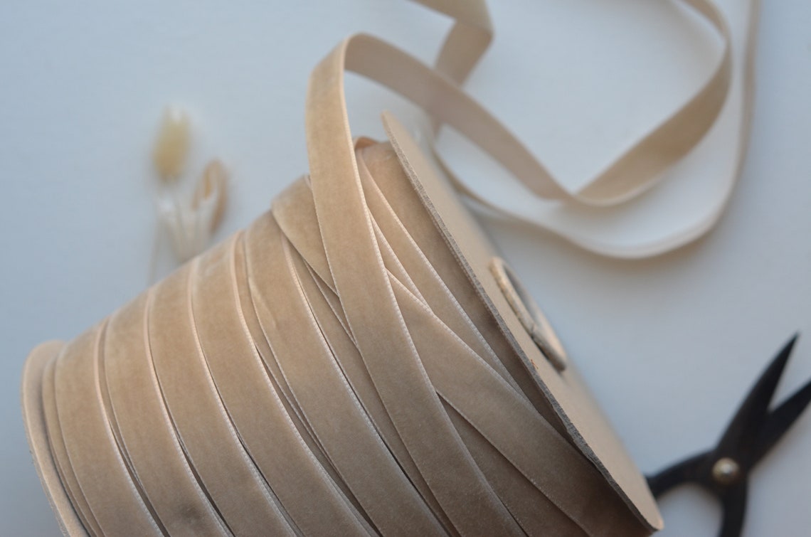 Earthy Beige Velvet 5/8" Ribbon - Etsy