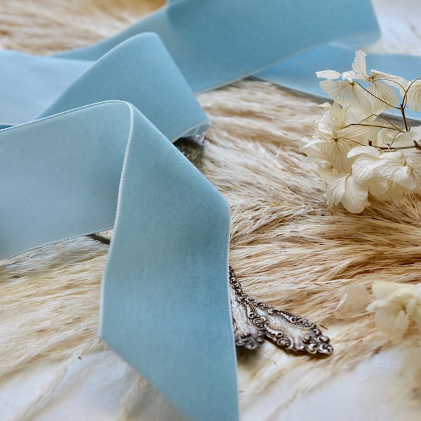 Blue Velvet Ribbon - Etsy